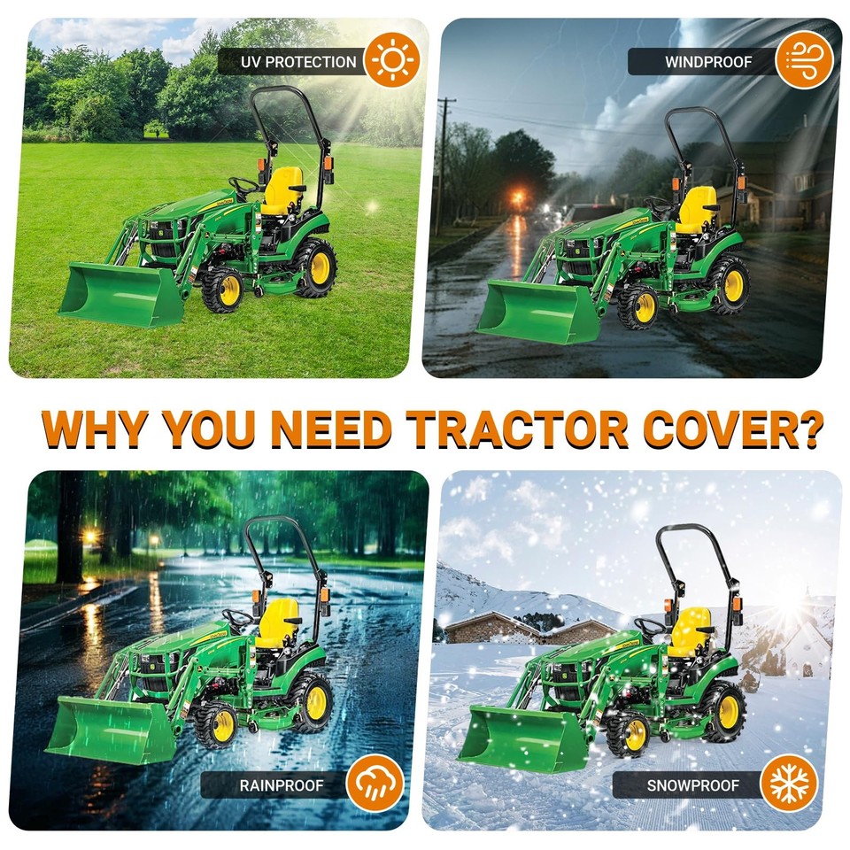 Tractor Cover for Kubota and John Deere, 420D Utility Tractor Covers ...