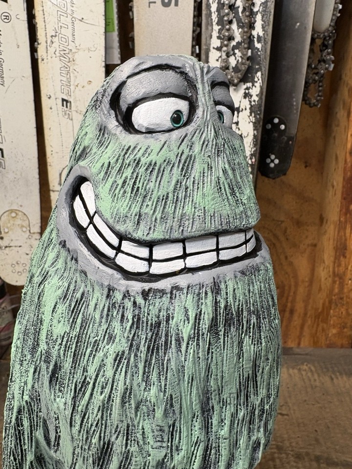 DOOFUS Monster Chainsaw Carving BLACK WALNUT WOOD Monster Dude 15.5 ...