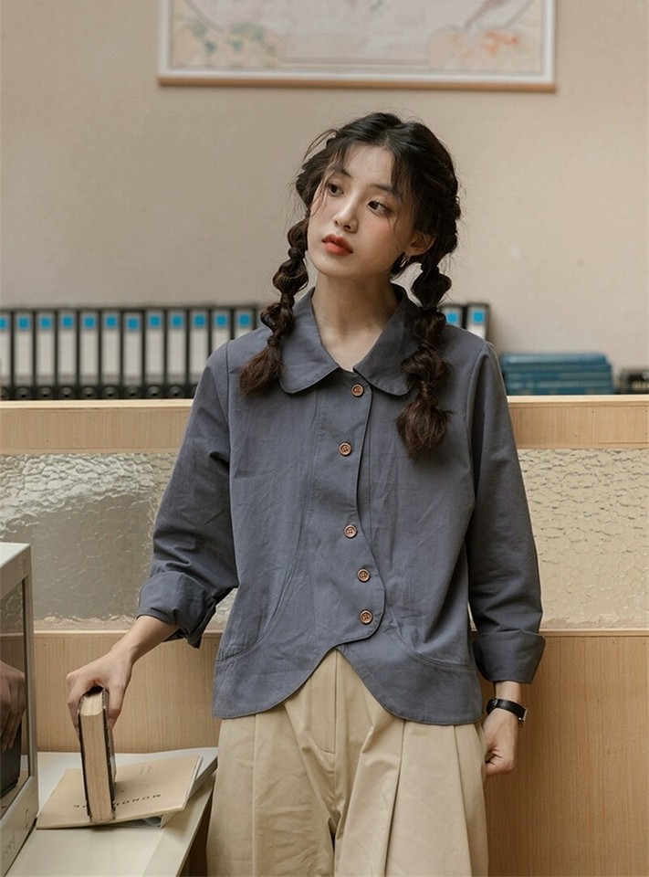 Japanese women Long Sleeved Harajuku T-shirt Ruffle blouse Tops | eBay