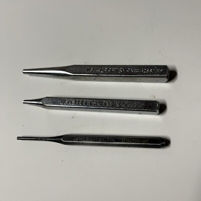 Vintage Set Craftsman Punches 3/32”, 1/8”, 3/8” WF Series USA | eBay