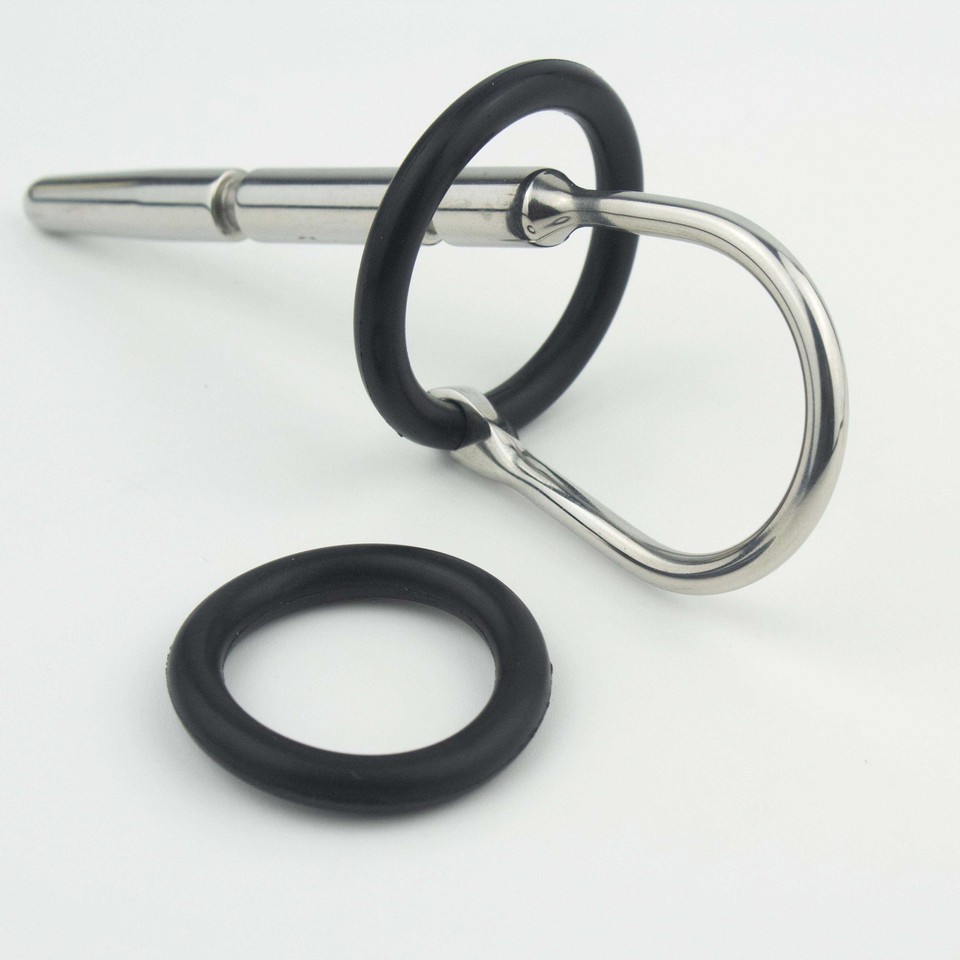 Stainless Steel Urethral Plug Rod with Ring Men Dilator Penis Extension ...