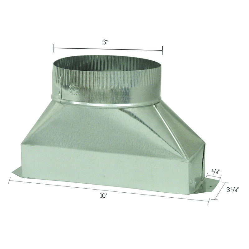 Deflect-O DGT36 Fire Resistant Galvanized Steel Duct Transition 6x3-1 ...