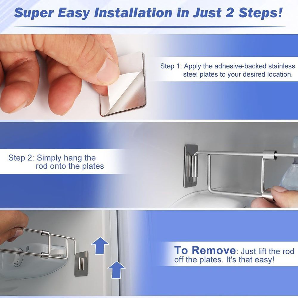 Adjustable Rv Refrigerator Tension Rods Stainless Steel RV Secure Bars ...