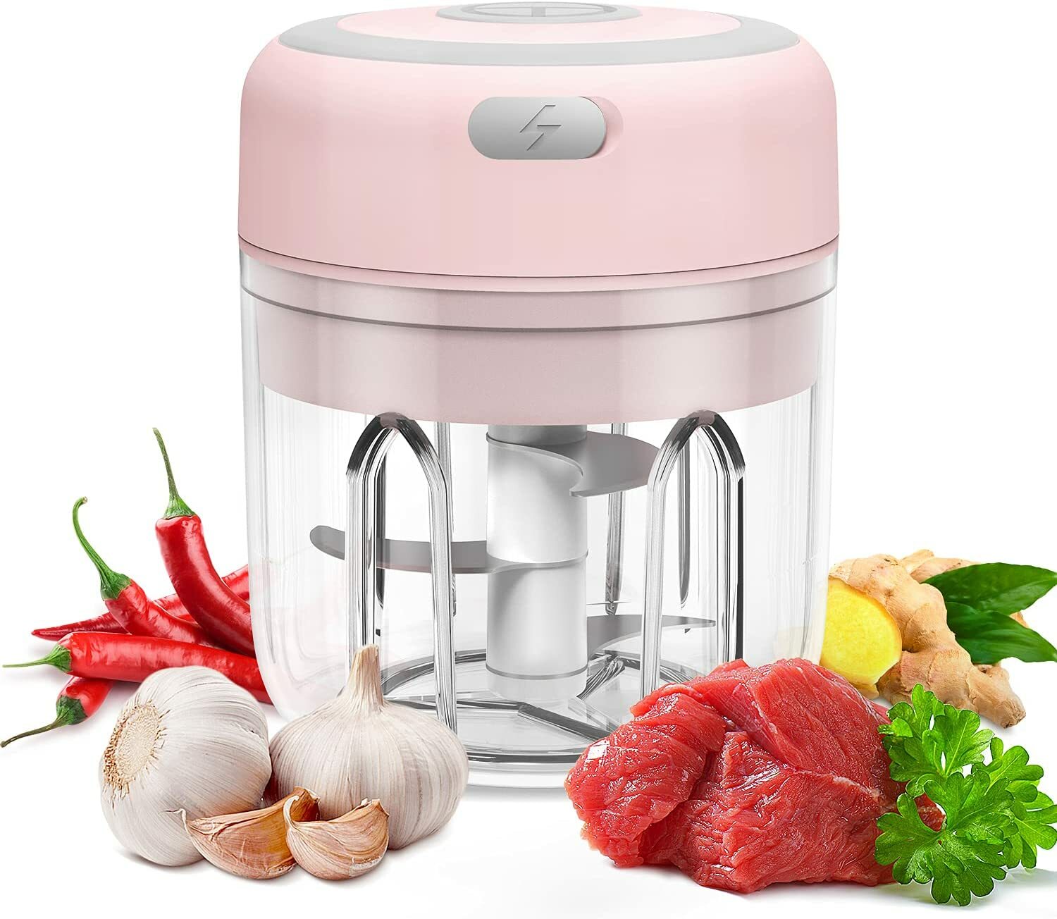 Cordless Electric Mini Chopper Grinder Powerful Garlic Chopper Food ...