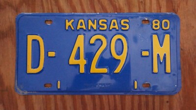 1980 Kansas DEALER Vintage Blue License Plate # D - 429 - M | eBay