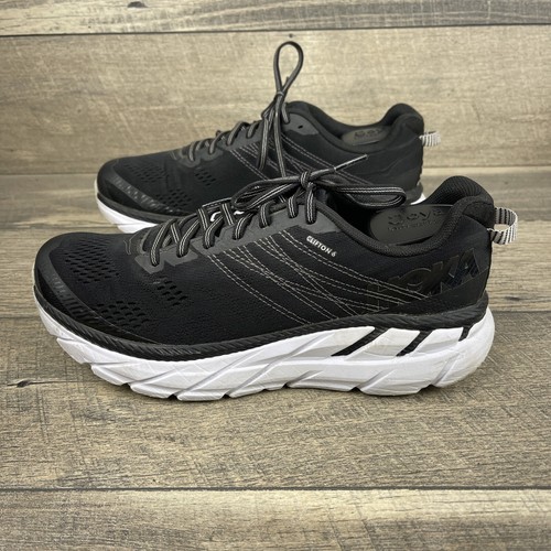 Hoka One One Clifton 6 1102872 BWHT Black Running Shoes Sneakers Size 9 ...
