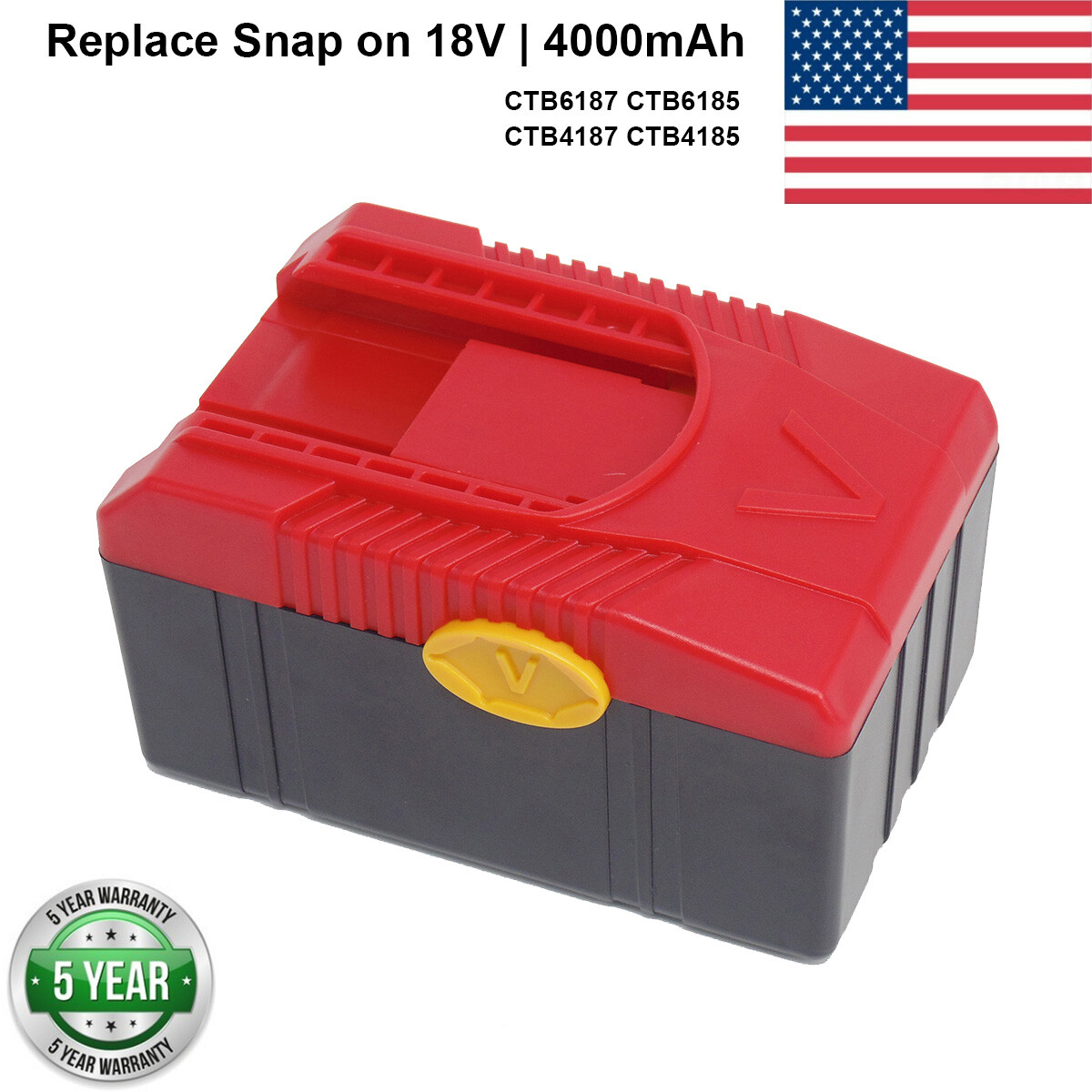 For Snap on 18V Battery 4000mAh CTB4187 CTB6187 CTB6185 CTB4185 CT4850 ...