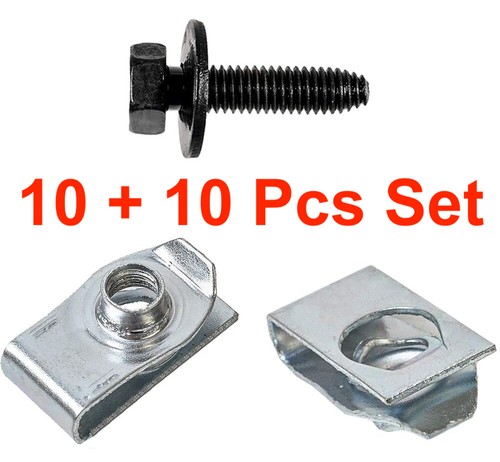 10set Front Bumper U-Nut M6x1.0 + HEX Bolt Fit GM 11503834,11503714 ...