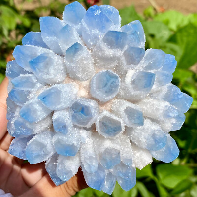 1.2LB New Find BLUE Phantom Quartz Crystal Cluster Mineral Specimen ...
