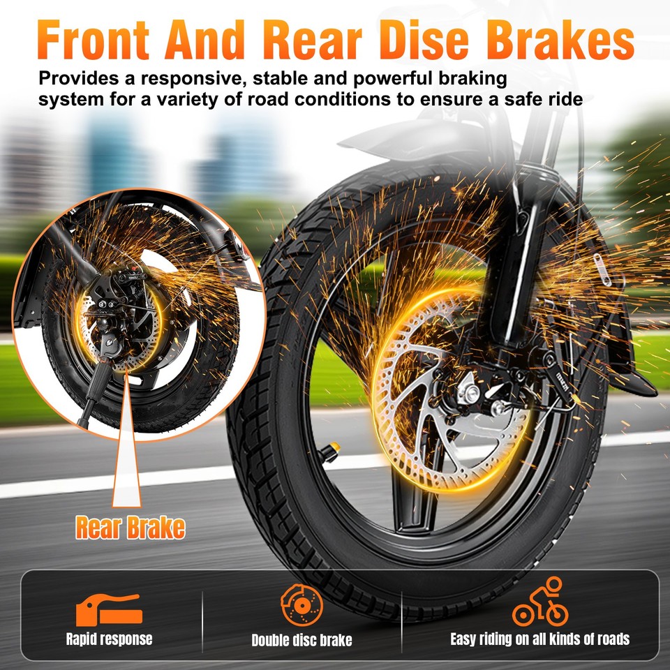 Electric Bike Adult 24MPH 560W 48V Commuter E Bicycle Foldable UL 2849 ...