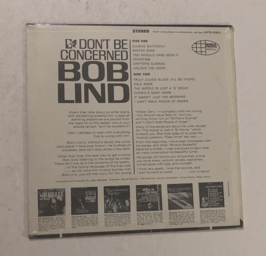 Bob Lind Concerned WPS-21841 Stereo World Pacific Vintage 1966 LP Vinyl ...