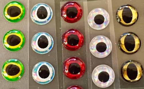 4mm (5/32") ADHESIVE 3D EYES. YOU PICK COLOR. FLY TYING, JIG, LURE ...