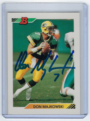 1992 PACKERS Don Majkowski signed card Bowman #206 MAJIK AUTO ...