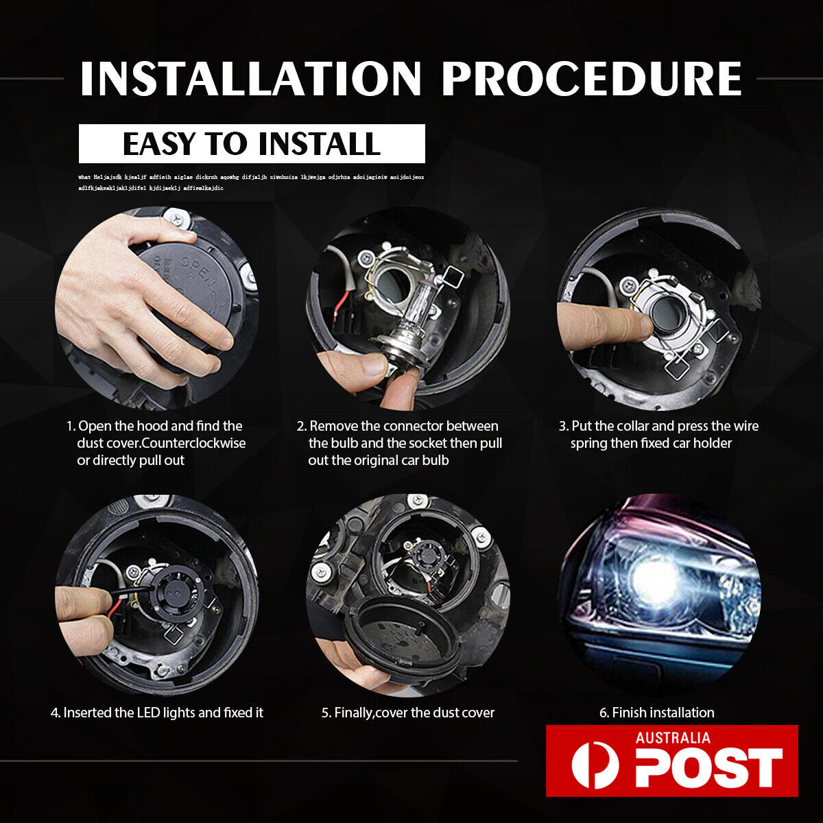 LED Headlight Globes Bulb H/L Beam 10000LM 6500K White H1 H7 H11 9005 ...