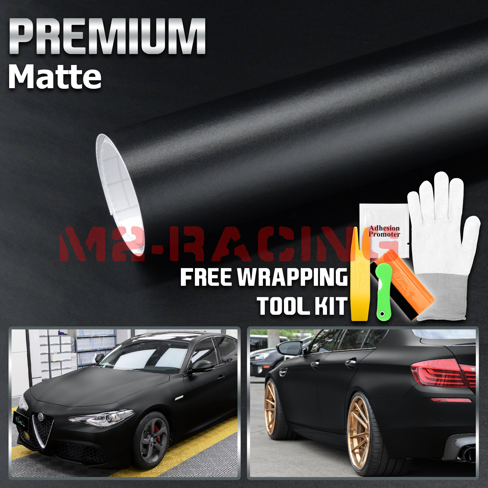 Matte Flat Black Vinyl Film Wrap Sticker Decal Bubble Free Air Release ...
