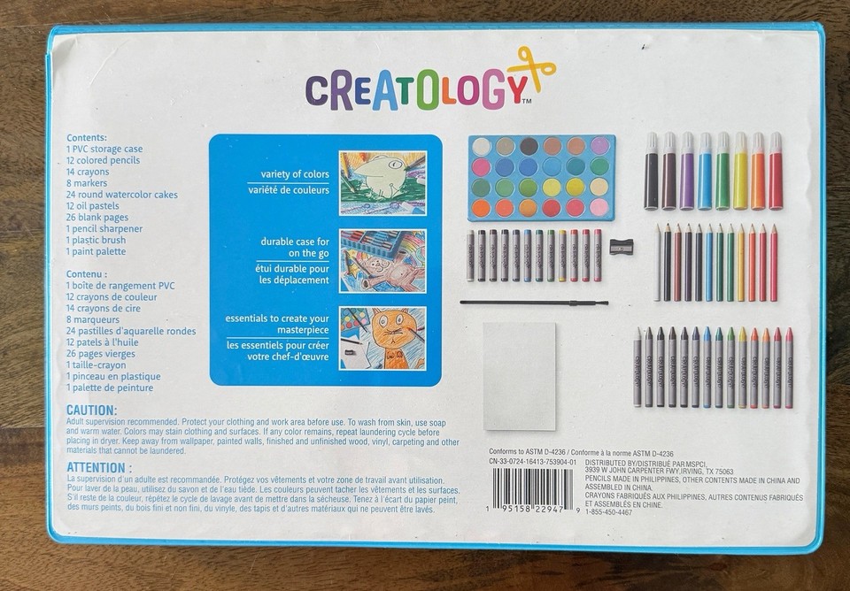Creatology 100 Piece Art Set New in Box Coloring, Painting, Drawing Kit ...