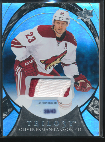 2015-16 Upper Deck Trilogy Oliver Ekman-Larsson Patch /43 Points #5 A745 | eBay