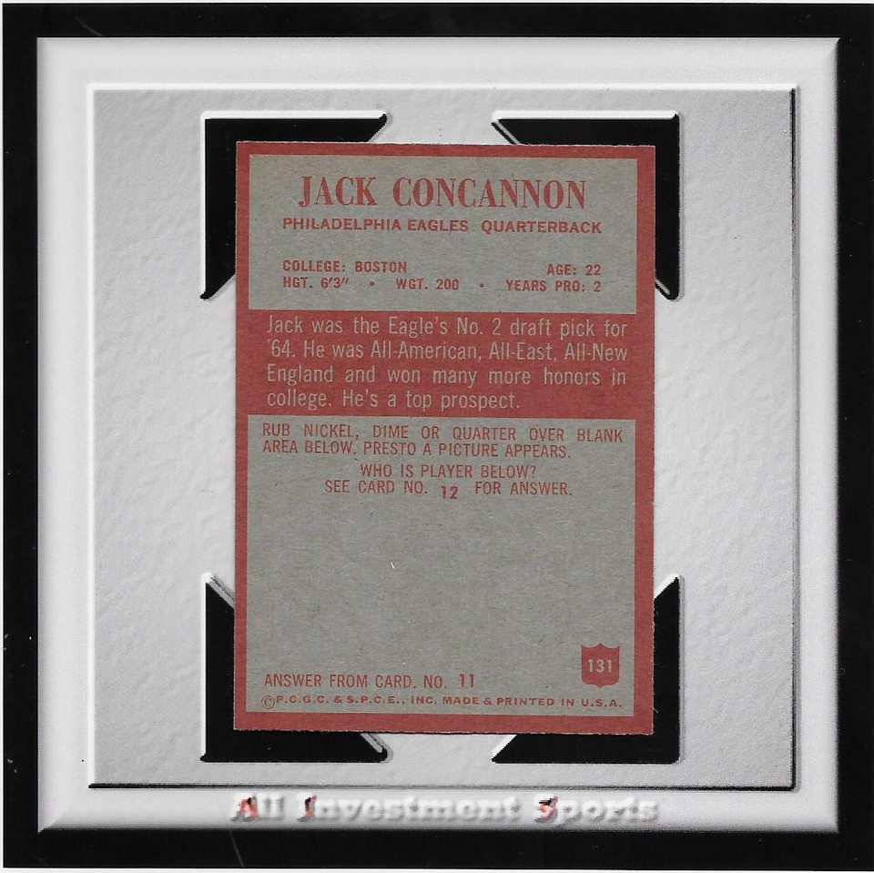 1965 Philadelphia JACK CONCANNON #131 NM-MT .d *great investment card ...