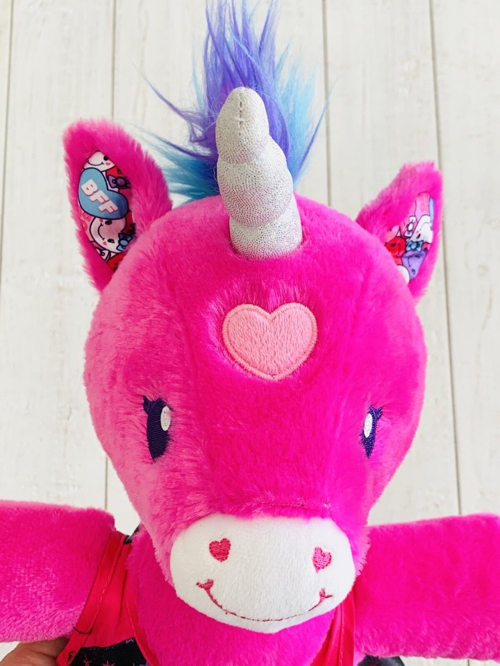 Build-A- Bear Candy Hearts Unicorn 17" Plush Hot Pink XOXO BFF Ships ...