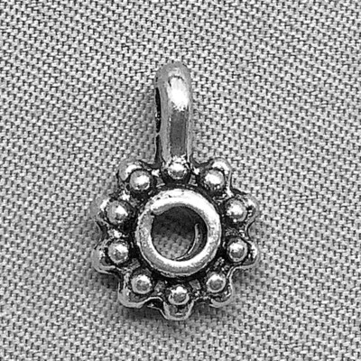 Dotted Boho Circle 12x8mm Charm Bails Antique Silver Plated Alloy Q50 ...