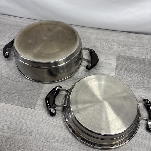 RARE VTG PRESTO PRIDE 11 Pc Set Etched Lids 18/8 Stainless Steel Copper ...