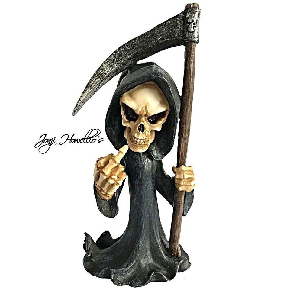 Grim Reaper Finger Figurine Sculpture Gothic Ornament Pagan Wicca ...