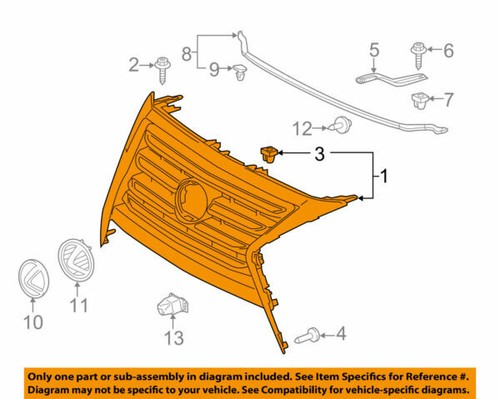 53101-60850 Toyota Grille, radiator 5310160850, New Genuine OEM Part | eBay