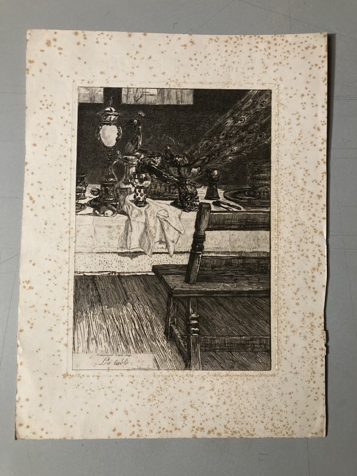 Engraving Alfred Salmon - Felix Bracquemond - La Table Early 20th Still ...