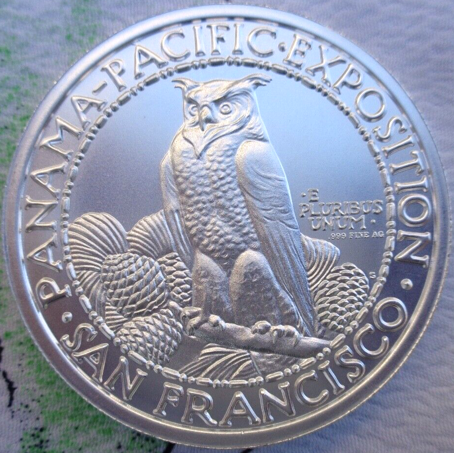 2 oz. 1915 PAN-PAC EXPO coin tribute thick BU round .999 fine silver | eBay