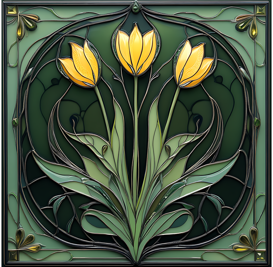 Art Nouveau Tulip-stained glass design Light Switch Plate outlet cover ...