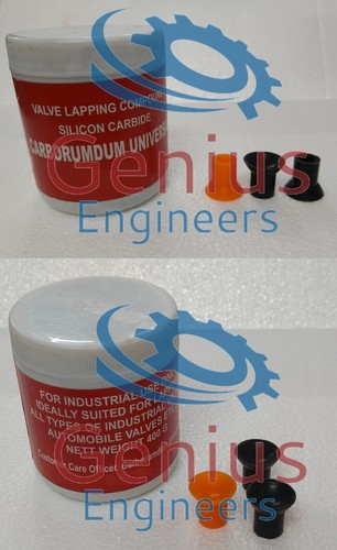 2x CARBORUNDUM Silicon Carbide Valve Lapping Compound 400g MEDIUM Grade ...