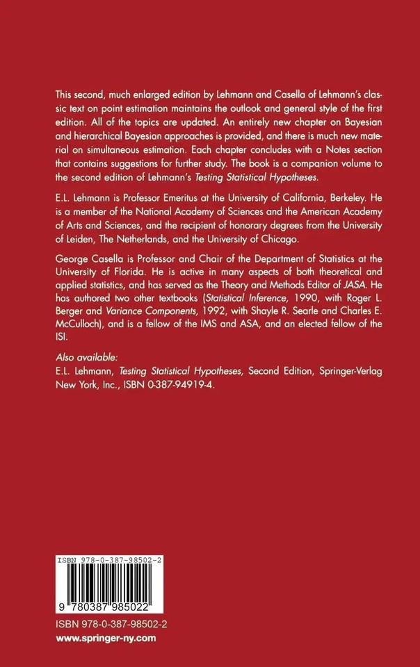 George Casella (u. a.) | Theory of Point Estimation | Buch | Englisch ...