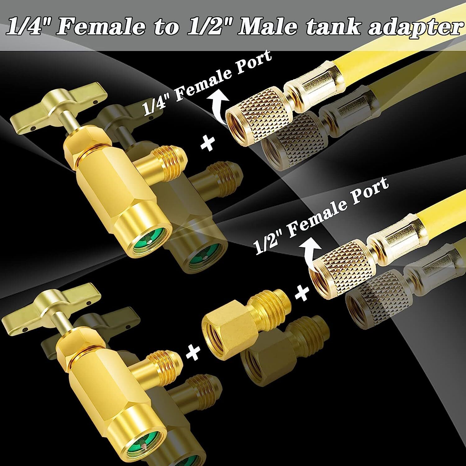 R134a Can Tap Self Sealing & Puncture Style AC Freon Tank Adapter Valve ...