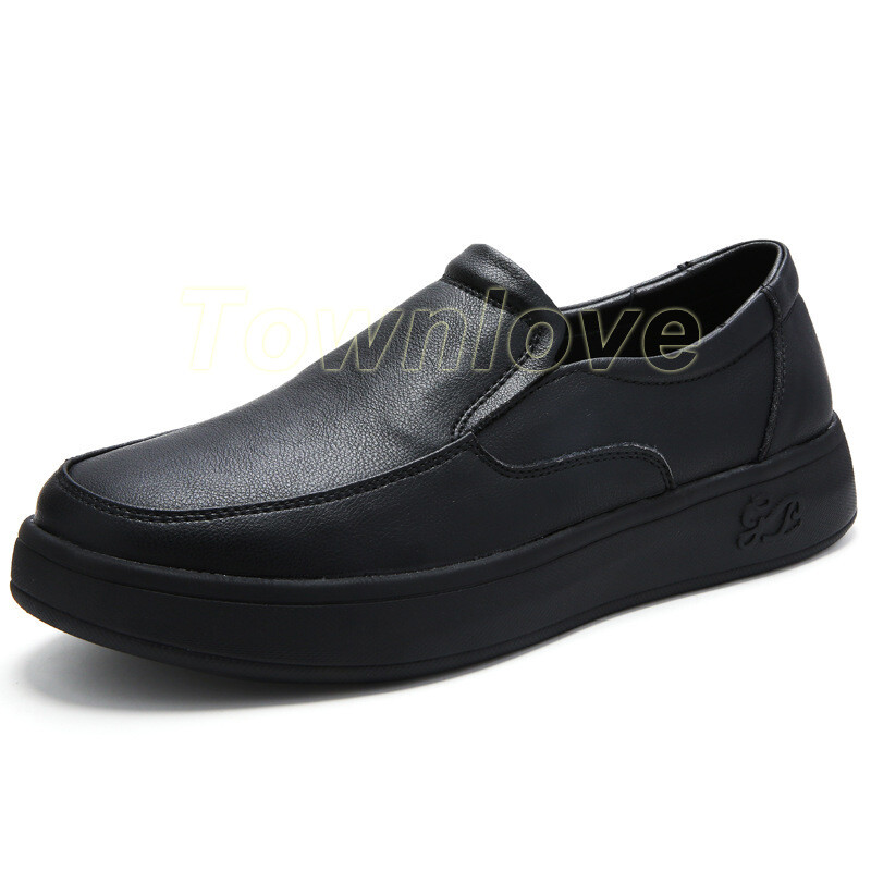 Men Real Leather Nurse Shoes White Doctor Work Shoes Casual Loafer ...