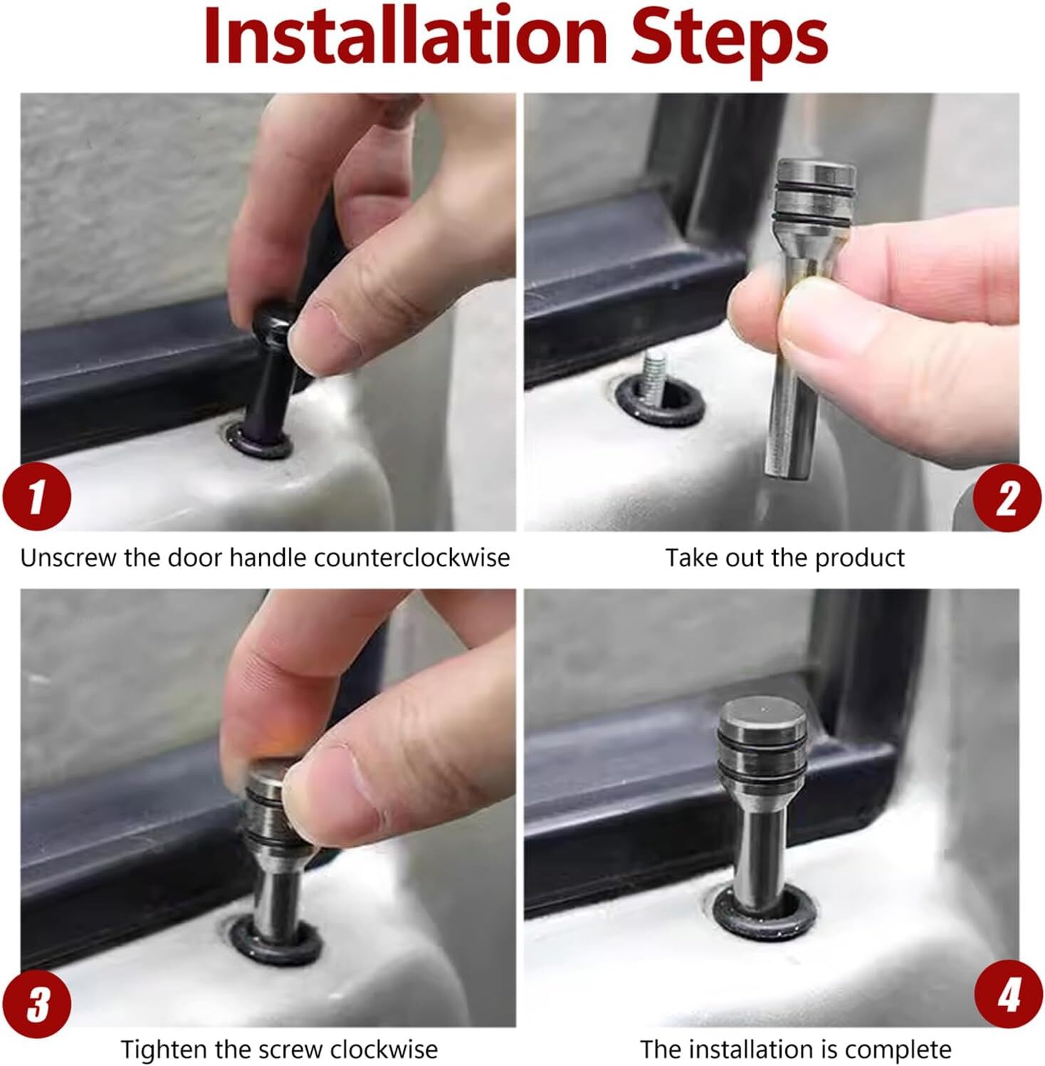 4PCS Interior Door Lock Knob Car Door Lock Pins Cover Aluminum Car ...