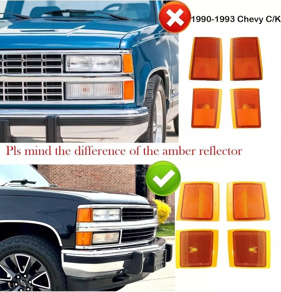 Headlights Assembly 1994 1995 1996 1997 1998 Chevy Silverado C10 C/K ...