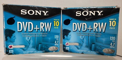 Sony DVD+RW 120 Minutes 4.7 GB NEW 19 TOTAL Compact Discs with Jewel ...