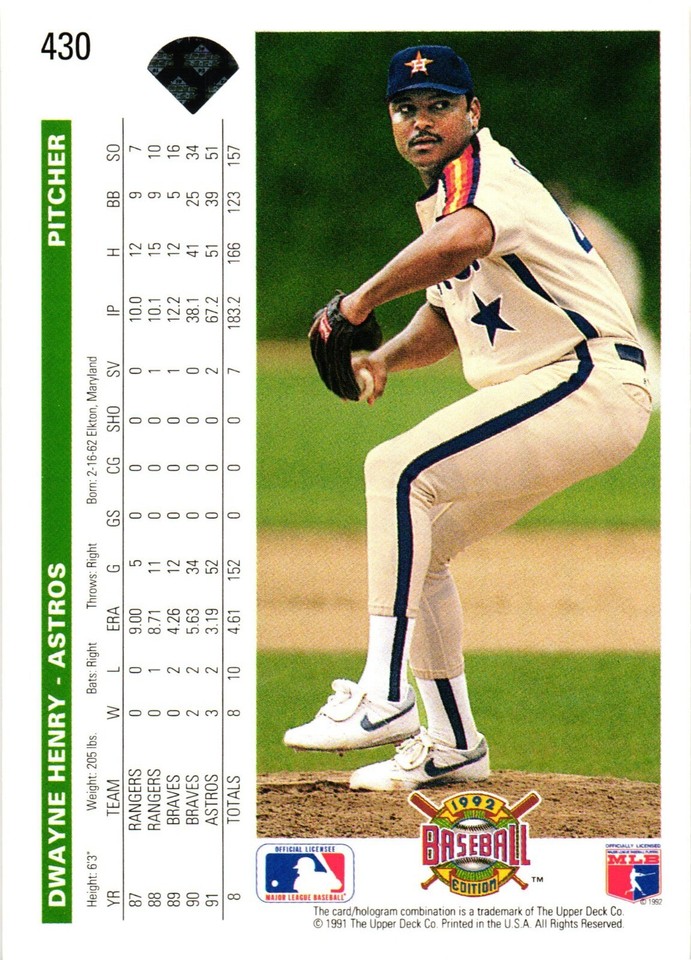1992 Upper Deck Baseball #430 Dwayne Henry | eBay