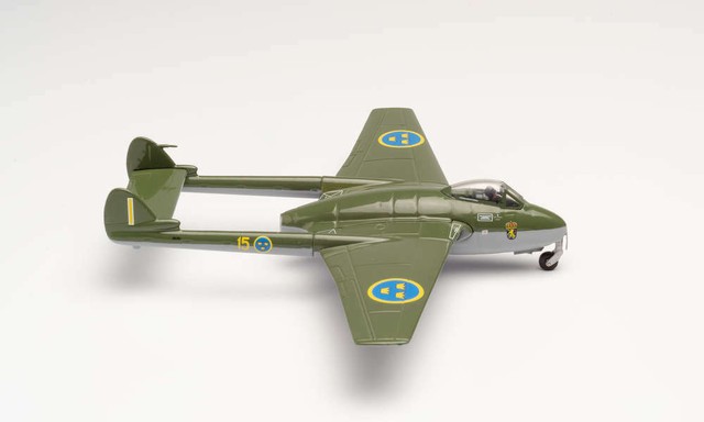 Herpa Wings 580625 De Havilland Vampire J28 B(fb50) Royal Swedish Air ...