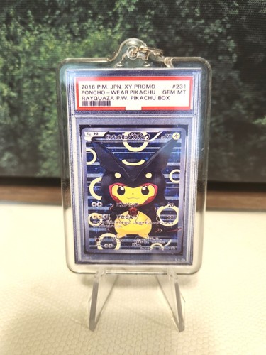 2016 Pokemon Japanese Poncho Rayquaza Pikachu Promo Gift Keychain 2x3 ...