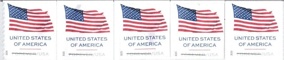 *NEW* 2025 US FLAG (Coil Strip of 5 - APU) 2025 MNH - *(After 6/7/25 ...