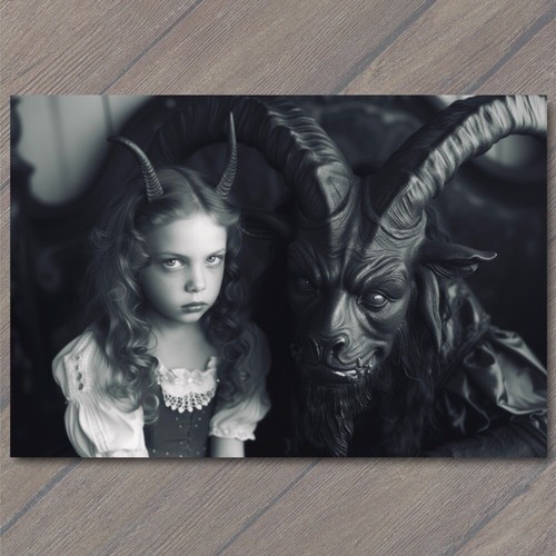 5x7" Girl Monster Creepy Weird Unusual Scary Pet Nightmare Imaginary ...