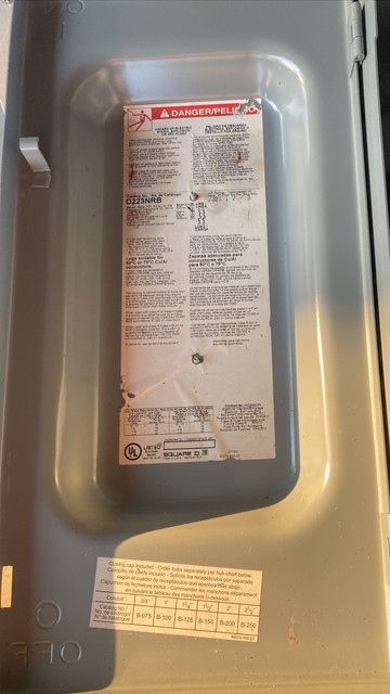 Square D D223NRB Safety Switch 240V/100A for sale online | eBay