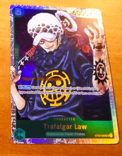 ONE PIECE ENGLISH CARD HOLO GAME SUPER PRE-RELEASE CARTE Law ST02-009 SR ST TCG | eBay
