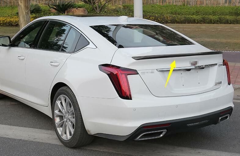Dry Carbon Fiber Rear Spoiler Tail Trunk Lip Wing Bar For Cadillac CT5 ...