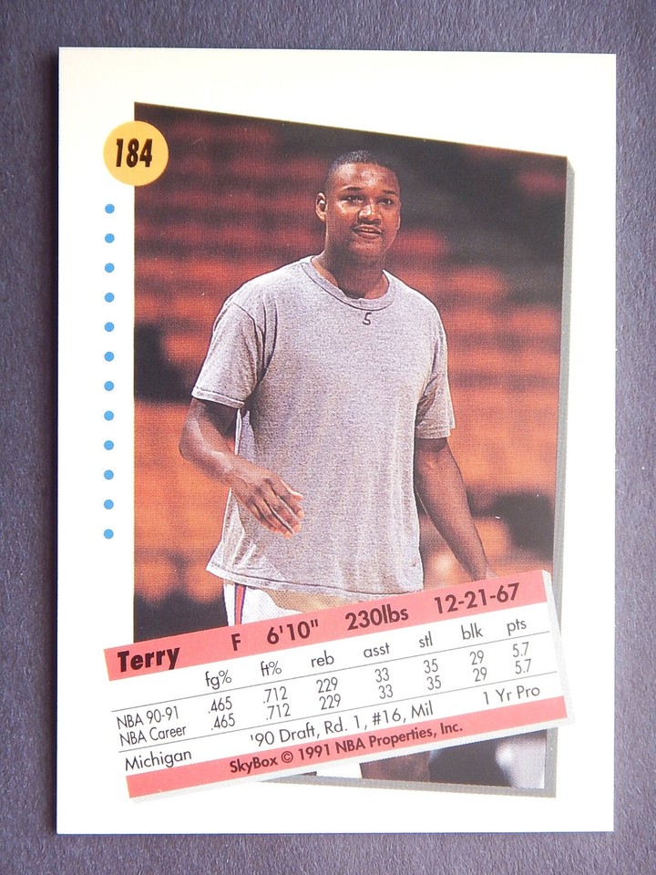 Terry Mills #184 Skybox 1991 Basketball Card (New Jersey Nets) LN | eBay