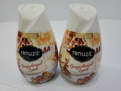 2 Renuzit Limited Edition Gingerbread Land Gel Air Freshener Cone 7.0 ...