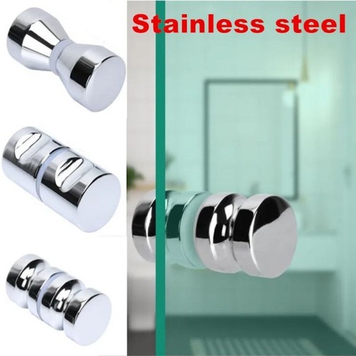 Back-to-Back Glass Door Knob Puller Push Handle Bathroom Shower Stainless Steel` | eBay
