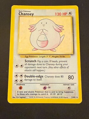 Pokémon TCG Chansey Base Set 3/102 Holo Rare MP | eBay