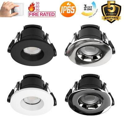 Fire Rated | Recessed LED Dimmable CCT Ceiling Spotlights IP65 ...